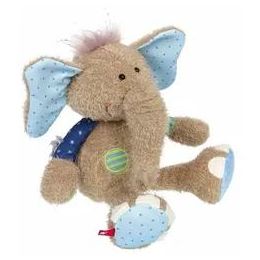 Sigikid 42962 - Kuscheltier Elefant blau, Patchwork Sweety