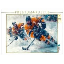 Calvendo Puzzle Eishockey, attacktieren 1000 Teile Lege-Gr&ouml;&szlig;e 64x48cm Foto-Puzzle f&uuml;r gl&uuml;ckliche Stunden