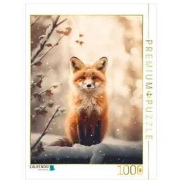 Calvendo Puzzle Winterfuchs 1000 Teile Lege-Gr&ouml;&szlig;e 64x48cm Foto-Puzzle f&uuml;r gl&uuml;ckliche Stunden