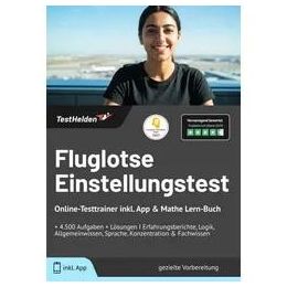 Fluglotse Einstellungstest: Online-Testtrainer inkl. App & Mathe Lern-Buch