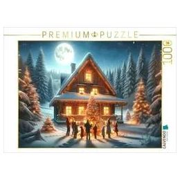 Calvendo Puzzle Zusammenkunft am Weihnachtsbaum - Weihnachtliche Familienzeit 1000 Teile Lege-Gr&ouml;&szlig;e 64x48cm Foto-Puzzle f&uuml;r gl&uuml;ckliche Stunden