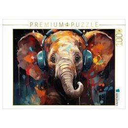 Calvendo Puzzle ElefantenTrompete 1000 Teile Lege-Gr&ouml;&szlig;e 64x48cm Foto-Puzzle f&uuml;r gl&uuml;ckliche Stunden