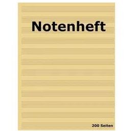 Notenheft: DIN A4 Notenlinienheft 200 Seiten mit 12 Notenzeilen / Systeme pro Blatt Papier 90g/m2 Musikheft mit Notenlinien