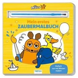 Tr&ouml;tsch Die Maus Malbuch mit Pinsel Mein erstes Zaubermalbuch