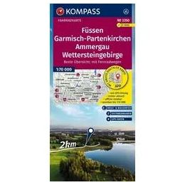 KOMPASS Fahrradkarte 3350 F&uuml;ssen, Garmisch-Partenkirchen, Ammergau, Wettersteingebirge 1:70.000