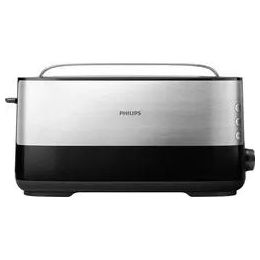 Philips Home HD2692/90 Viva Langschlitztoaster Edelstahl, Schwarz