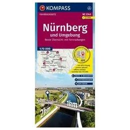 KOMPASS Fahrradkarte 3343 N&uuml;rnberg und Umgebung 1:70.000