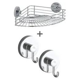 Wenko Vacuum-Loc&reg; Eckablage Mod. Bari + Haken, 3-tlg., Befestigung ohne bohren
