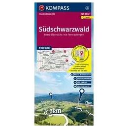 KOMPASS Fahrradkarte 3332 S&uuml;dschwarzwald mit Knotenpunkten 1:70.000