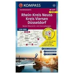 KOMPASS Fahrradkarte 3211 Rhein-Kreis Neuss, Kreis Viersen, D&uuml;sseldorf 1:50.000