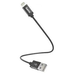 Hama USB-Ladekabel USB 2.0 Apple Lightning Stecker, USB-A Stecker 0.20m Schwarz 00201578