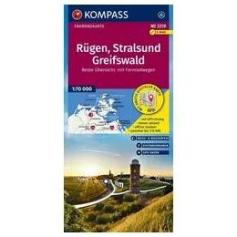 KOMPASS Fahrradkarte 3319 R&uuml;gen, Stralsund, Greifswald 1:70.000
