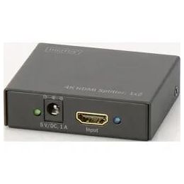 Digitus DS-46304 2 Port HDMI-Splitter 3D-Wiedergabe m&ouml;glich, Metallgeh&auml;use 4096 x 2160 Pixel Schwarz