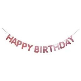 Rico Design Girlande Happy Birthday, Glitter, Rosa , 5m
