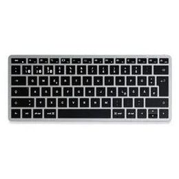 Satechi Slim X1 Mini Bluetooth&reg; Tastatur Deutsch, QWERTZ Anthrazit Multimediatasten, Beleuchtet