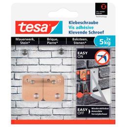 Klebeschraube Tesa&reg;, f&uuml;r Mauerwerk & Stein im Innen- & Au&szlig;enbereich, Haftkraft bis 5 kg, abl&ouml;sbar, viereckig, 2 St&uuml;ck