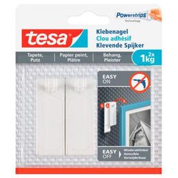 Klebenagel Tesa&reg;, f&uuml;r Tapete & Putz, Haftkraft bis 1 kg, abl&ouml;sbar, 2 St&uuml;ck