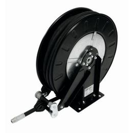 Schlauchaufroller CEMO, Stahlblech, lackiert, f&uuml;r &Ouml;l, offen, mit Gelenkarm, 1/2" IG/AG, max. 60 bar, Schlauchl&auml;nge 15m, &Oslash; 15 mm