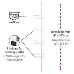 Wenko Teleskop-Eckregal Mod. Dolcedo Wei&szlig; matt, aus rostfreiem Edelstahl