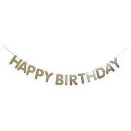 Rico Design Girlande Happy Birthday, Glitter, Gold , 5m