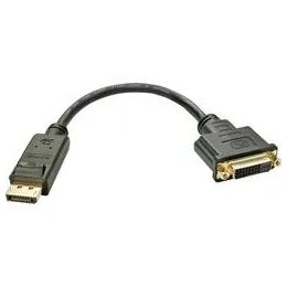 Lindy 41004 Monitor Adapterkabel [1x DisplayPort Stecker - 1x DVI-Buchse 24+1pol.] 15.00 cm Schwarz