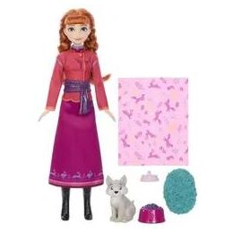 Mattel Disney Die Eisk&ouml;nigin Anna-Modepuppe und Wolfsjunges-Figur mit 4 Pflegezubeh&ouml;rteilen, vom Film inspiriert