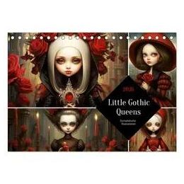 Little Gothic Queens. Surrealistische Illustrationen (Tischkalender 2026 DIN A5 quer), Calvendo Monatskalender