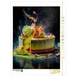 Calvendo Puzzle K&auml;sekuchen mit Limetten 1000 Teile Lege-Gr&ouml;&szlig;e 64x48cm Foto-Puzzle f&uuml;r gl&uuml;ckliche Stunden