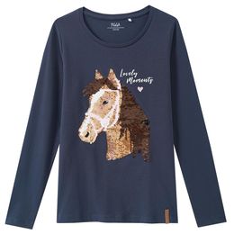 Yigga M&auml;dchen Langarmshirt mit Pferde-Motiv