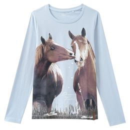 Yigga M&auml;dchen Langarmshirt mit Pferde-Motiv