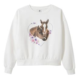 Yigga M&auml;dchen Sweatshirt mit Pferde-Print