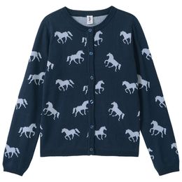 Yigga M&auml;dchen Strickjacke mit Pferde-Allover