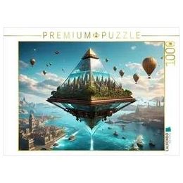 Calvendo Puzzle Steampunk - fliegende Glaspyramide 1000 Teile Lege-Gr&ouml;&szlig;e 64x48cm Foto-Puzzle f&uuml;r gl&uuml;ckliche Stunden
