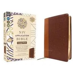 NIV Application Bible, Large Print, Leathersoft, Brown, Red Letter, Comfort Print
