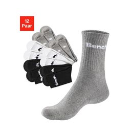 Bench. Tennissocken mehrfarbig Gr. 35-38 f&uuml;r Damen. Mit Logoschriftzug. Elastisch. Nachhaltig.