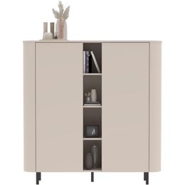 OTTO home Highboard &raquo;Lido, B/H 150/154 cm, 2 T&uuml;ren, 4 offene F&auml;cher, Stauraumschrank&laquo; Formgebogenes MDF, Stirnseiten mit Rundung, Push-to-open, 