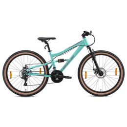 Bikestar Mountainbike 21 Gang Shimano RD-TY300 Schaltwerk Kettenschaltung f&uuml;r Damen und Herren, Kettenschaltung gr&uuml;n Mountainbike