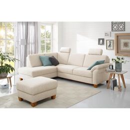 Home Affaire Hocker &raquo;Borkum; B: 75cm&laquo; mit Federkern beige Struktur (100% Polyester);Luxus-Microfaser ALTARA NUBUCK (100% Polyester);MELROSE (100% 