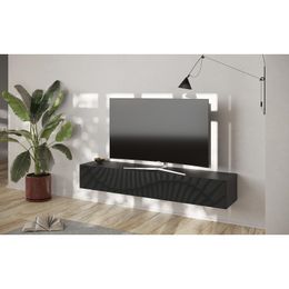 OTTO home TV-Board &raquo;Snake, Schwebe-Lowboard, TV-Schrank, Media-Board, Breite 180 cm&laquo; mit Siebdruck-Front, 1 Klappe, wandh&auml;ngend, stilvoll & funktional