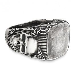 CAI Ca&iuml; Herren CA&Iuml; Fingerring &raquo;925/- Sterling Silber matt-oxidiert Totenkopf&laquo;