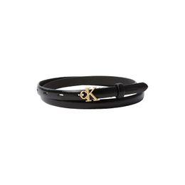Calvin Klein Damen Lederg&uuml;rtel &raquo;ROUND CK BUCKLE 15MM BELT SMOOTH&laquo; Gr&ouml;&szlig;enverstellbar mit Metallschlie&szlig;e