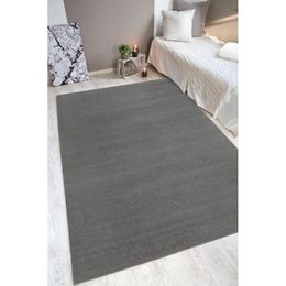 OTTO home Teppich &raquo;Feodora&laquo; rechteckig 11 mm H&ouml;he Kurzflor, Uni-Farben, ideal im Wohnzimmer & Schlafzimmer grau Polypropylen
