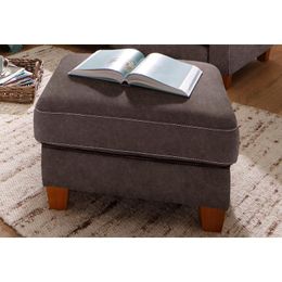 Home Affaire Hocker &raquo;Borkum; B: 75cm&laquo; mit Federkern braun Struktur (100% Polyester);Luxus-Microfaser ALTARA NUBUCK (100% Polyester);MELROSE (100% 