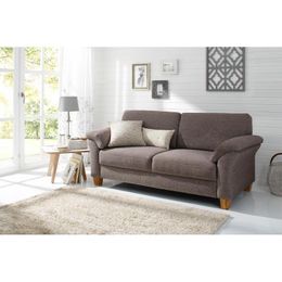 Home Affaire 3-Sitzer &raquo;Borkum, B: 186cm&laquo; mit Federkern braun Struktur (100% Polyester);Luxus-Microfaser ALTARA NUBUCK (100% Polyester);MELROSE (100% 