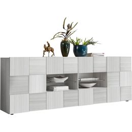 Home Affaire Sideboard &raquo;Dama Breite 241, Kommode 2 T&uuml;ren u. 4 Schubk&auml;sten, Anrichte&laquo; Front in 3D-Optik, viel Stauraum, verschiedene Farben grau