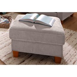 Home Affaire Hocker &raquo;Borkum; B: 75cm&laquo; mit Federkern grau Struktur (100% Polyester);Luxus-Microfaser ALTARA NUBUCK (100% Polyester);MELROSE (100% 