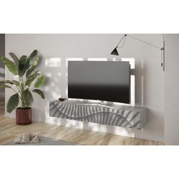 OTTO home TV-Board &raquo;Snake, Schwebe-Lowboard, TV-Schrank, Media-Board, Breite 180 cm&laquo; mit Siebdruck-Front, 1 Klappe, wandh&auml;ngend, stilvoll & funktional