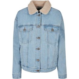 Urban Classics Damen Urban Classics Jeansjacke &raquo; Damen Ladies Oversized Sherpa Denim Jacket&laquo; 1 Stk. tlg. ohne Kapuze XXL