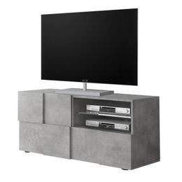Home Affaire Lowboard &raquo;Dama Breite 121 cm, TV-Board 1 T&uuml;r, 1 Schubkasten, TV-Schrank&laquo; Front in 3D-Optik, grifflos, verschiedene Farben grau
