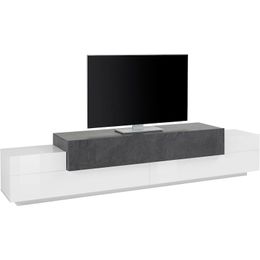 Home Affaire Lowboard &raquo;Coro,Lowboard,TV-Kommode,TV-M&ouml;bel,TV-Bank&laquo; mit 3 Klappen, (B/T/H) 240x45x51,6 cm schwarz-wei&szlig; FSC -zertifizierter Holzwerkstoff